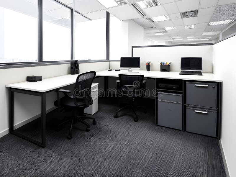 Bright Indoor Interior Mini Work Office Environment Design Stock ...