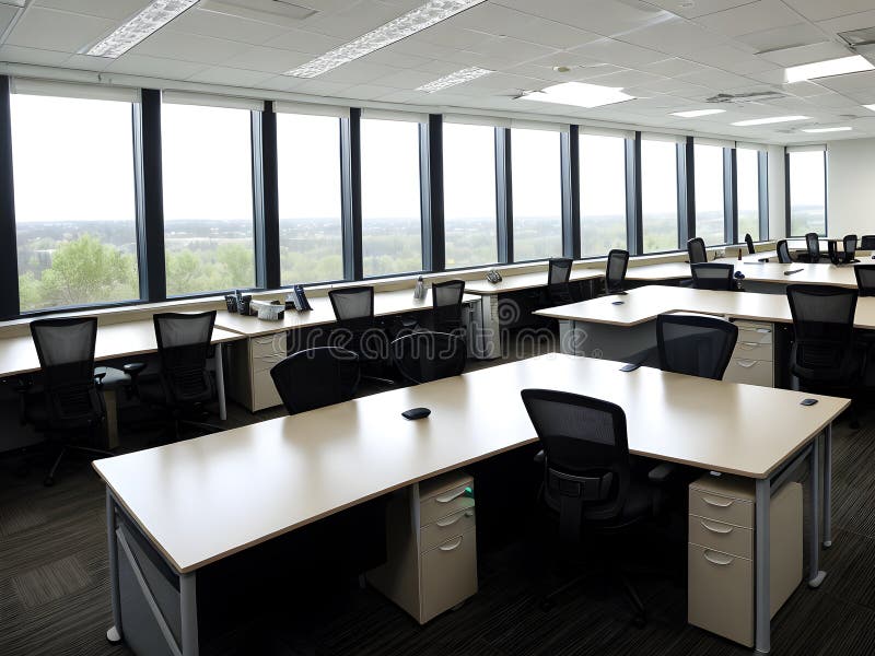 Bright Indoor Interior Work Office Environment Design Stock ...