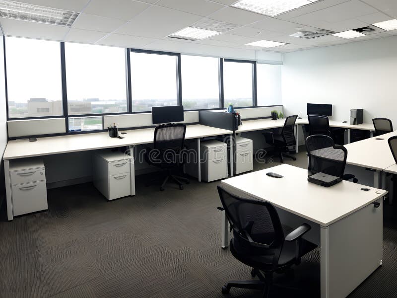 Bright Indoor Interior Work Office Environment Design Stock ...