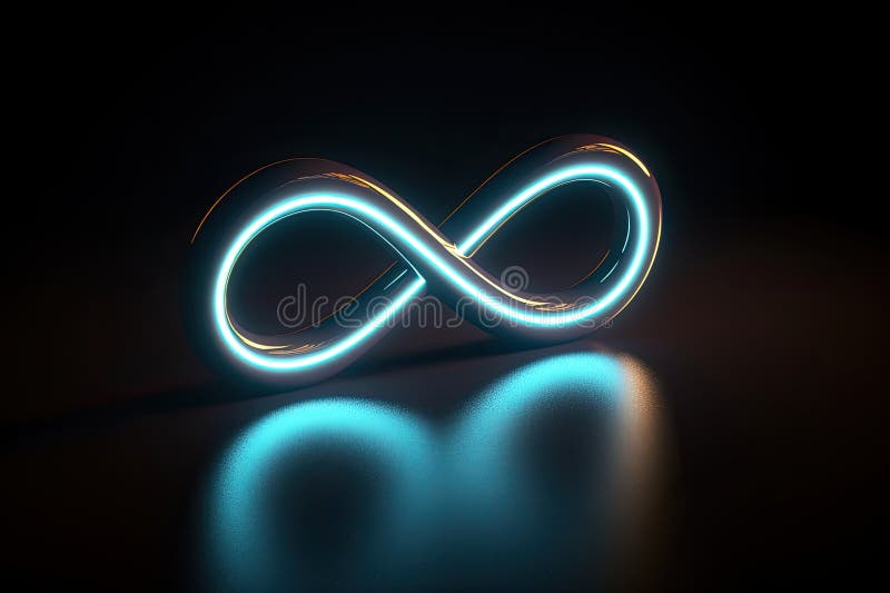 Bright Infinity Symbol on a Black Background Stock Illustration ...