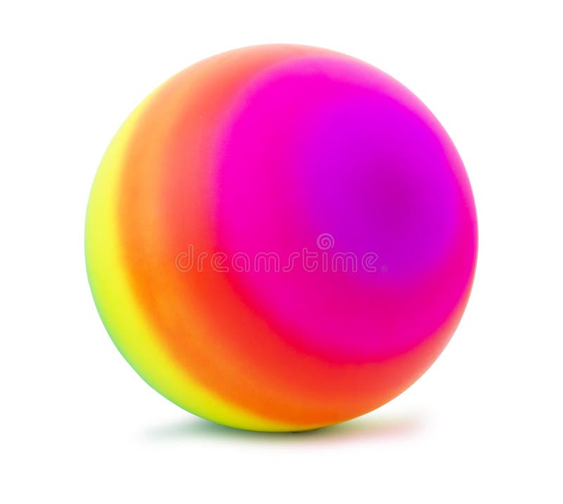 Bright Inflatable Ball Isolated on White Stock Photo - Image of bright ...