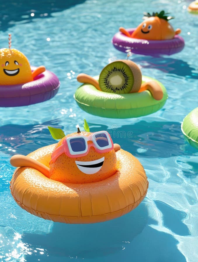 Bright Inflatable Fruit Floaties Stock Photos - Free & Royalty-Free ...