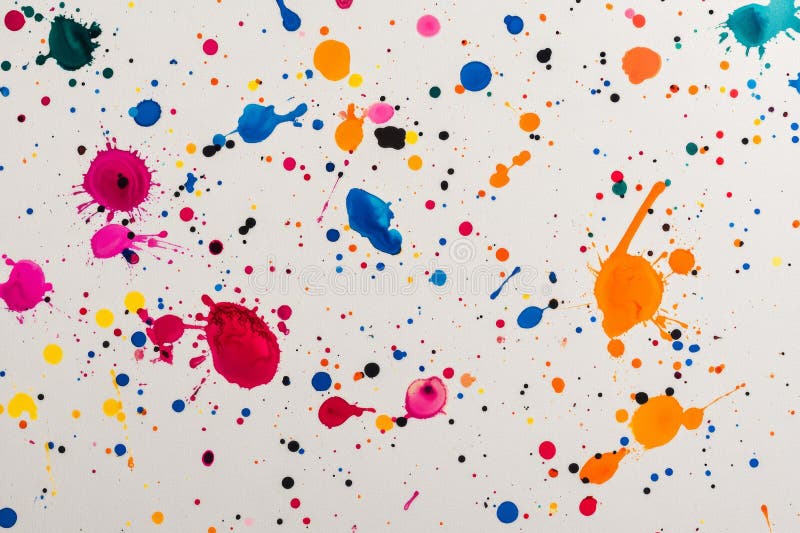 Bright Ink Splatters in Various Colors Create Dynamic Abstract Patterns ...