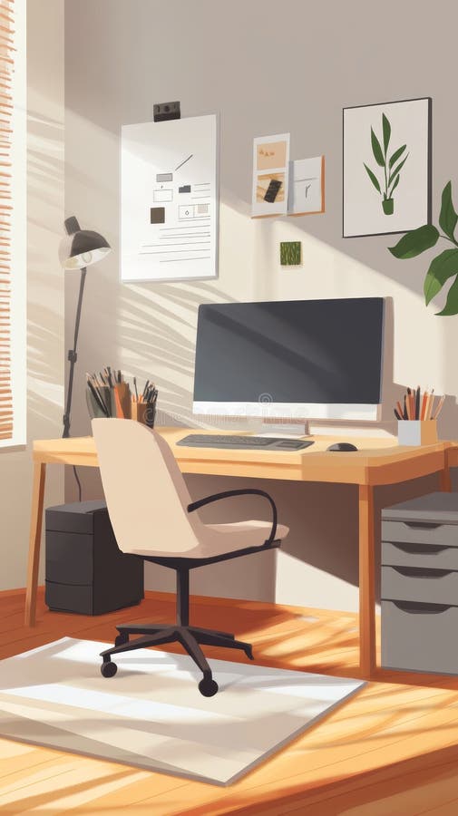 Bright and Inspiring Modern Home Office Workspace Design with Natural ...