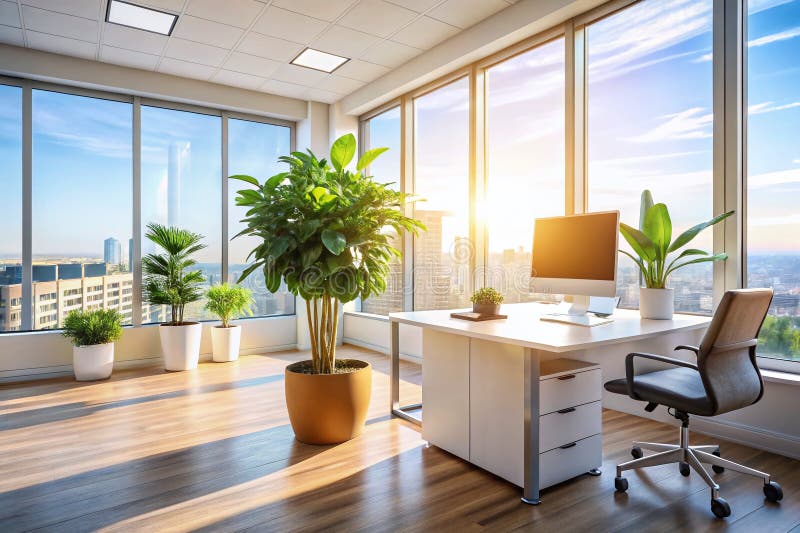 Bright and Inspiring Modern Office Space Maximize Productivity with ...