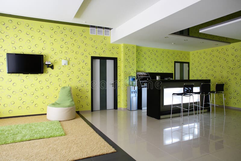 Bright Interior of Living Room Stock Image - Image of flat, family ...