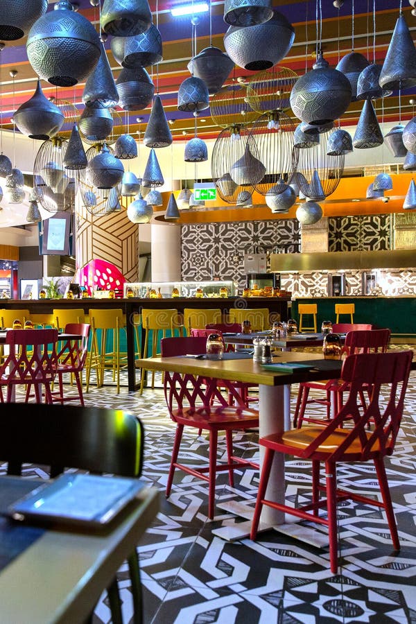 Bright Interior with Different Lamps of Original Design in Arabic Style ...