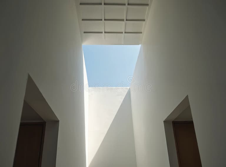 Bright Interior Space with Rectangular Skylight Illuminating Hall ...