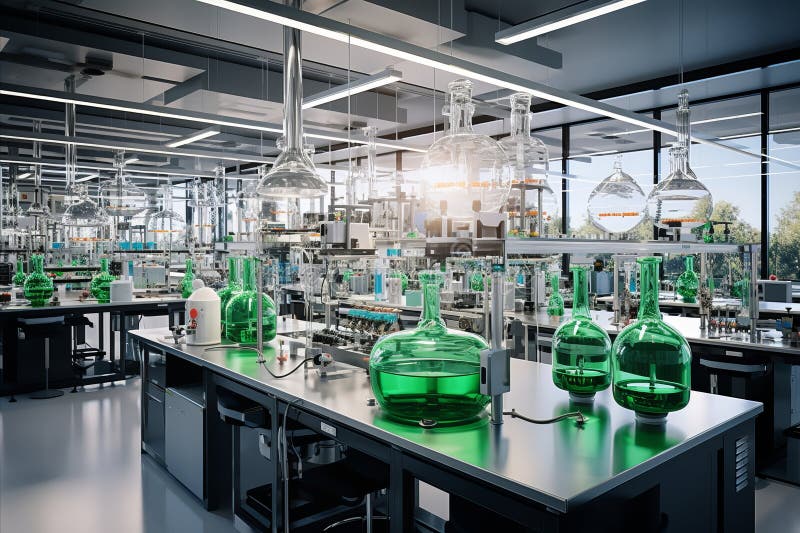 Bright Interior View of Modern Sterile Laboratory, Scientists Research ...