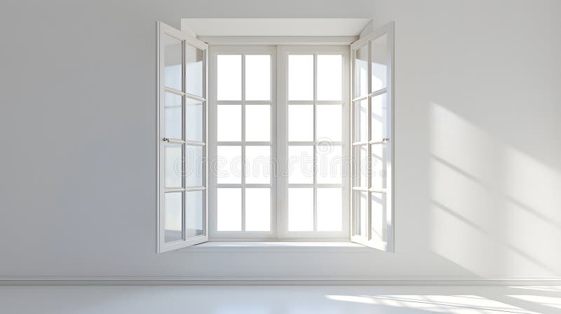 Bright Interior View through Open Window Stock Illustration ...