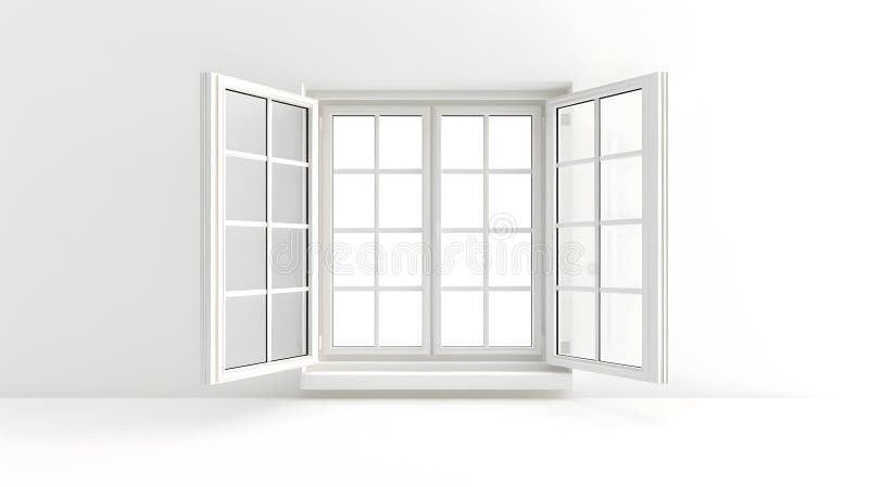 Bright Interior View through Open Window Stock Illustration ...