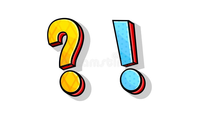 Bright Interrogation and Exclamation Mark As Punctuation Vector Set ...