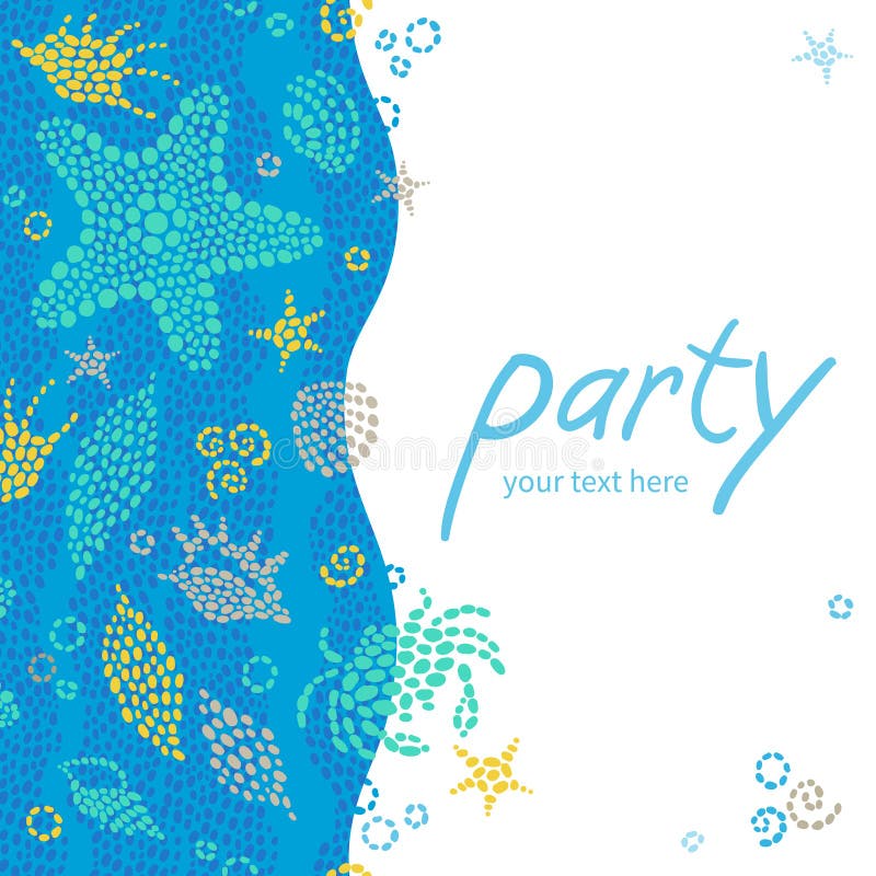 Bright Invitation Cards with Sea Elements. Stock Vector - Illustration ...