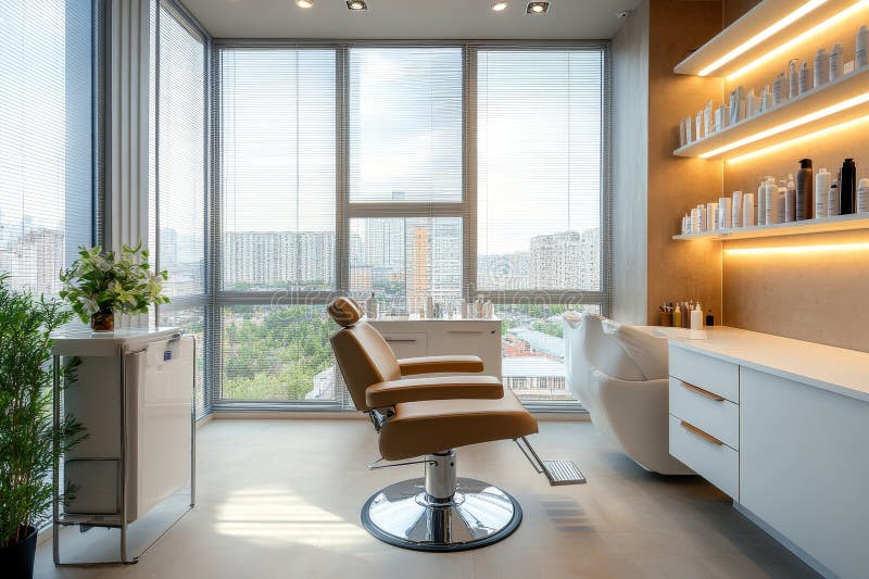 Bright and Inviting Cosmetologist S Office with a Panoramic Window for ...
