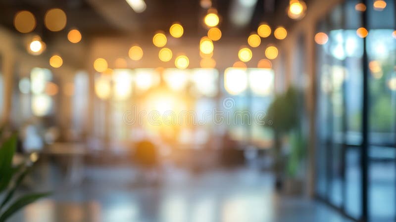 Bright and Inviting Office Space with Blurred Lights during the Day ...
