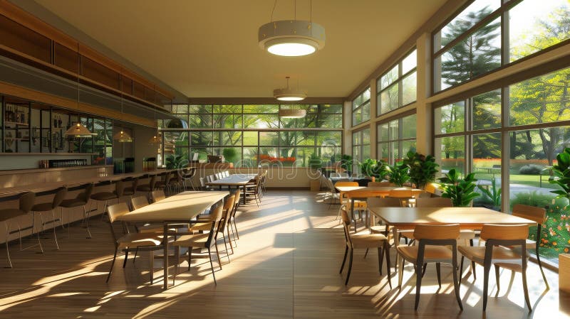 A Bright and Inviting Student Lounge with Comfortable Seating and Large ...