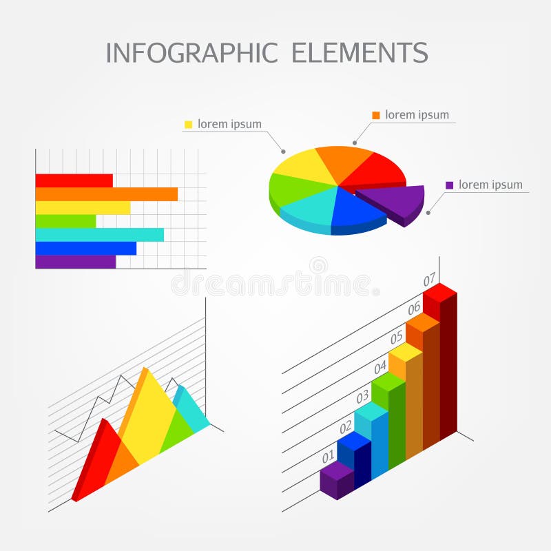 Bright Isometric Infographics Elements Stock Vector - Illustration of ...