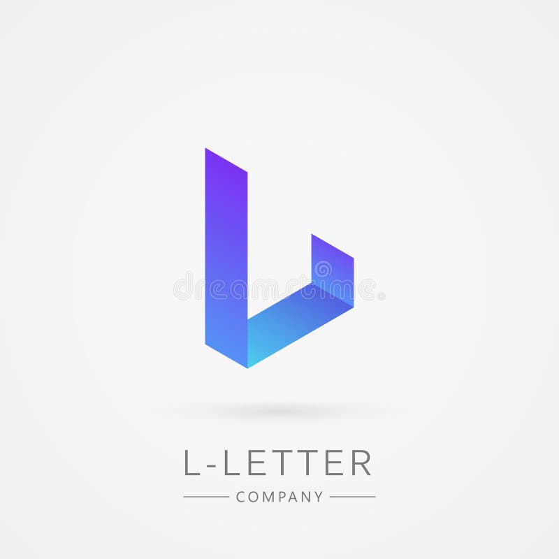 Bright isometric L letter stock illustration. Illustration of design ...
