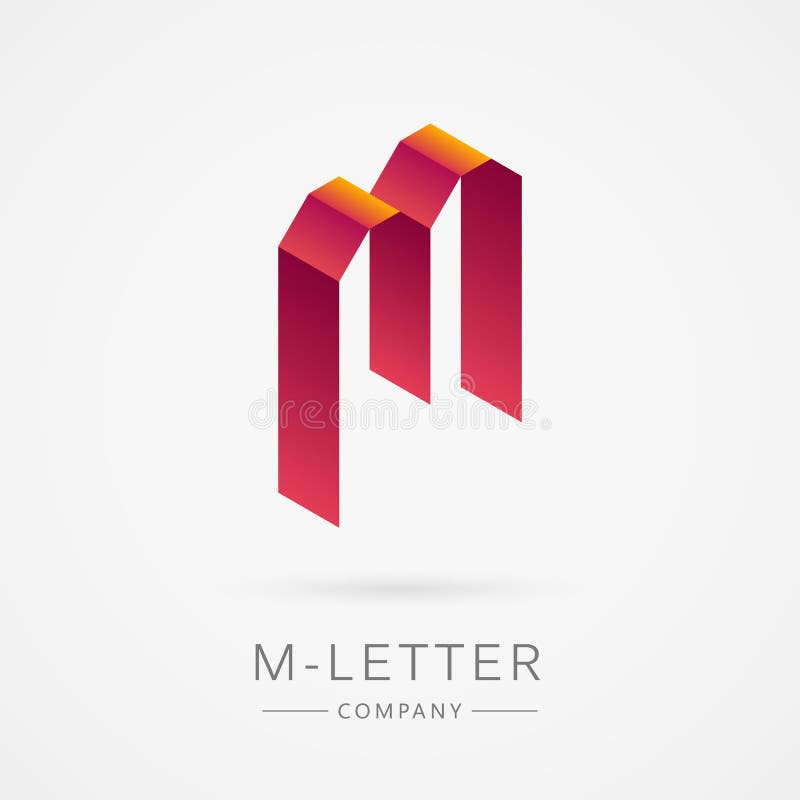Bright isometric M letter stock illustration. Illustration of alphabet ...