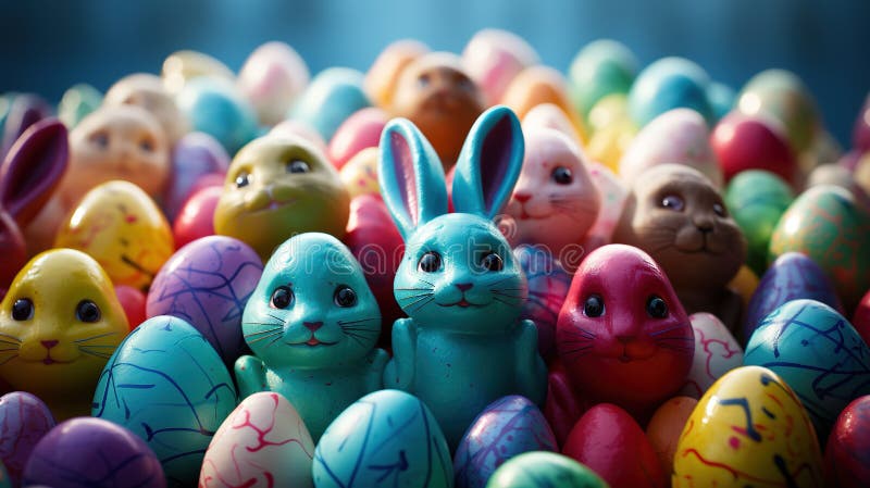 A Bright, Joyful and Colorful Scene during Easter Eggs Season Stock ...