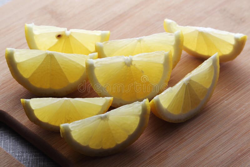 Segments of Lemon in Counter Light Stock Image - Image of organic ...