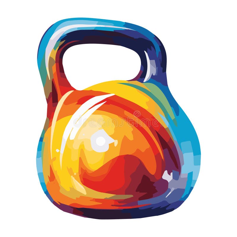 Bright Kettlebell, Stylized in Cartoon Style, Vector Illustration Stock ...