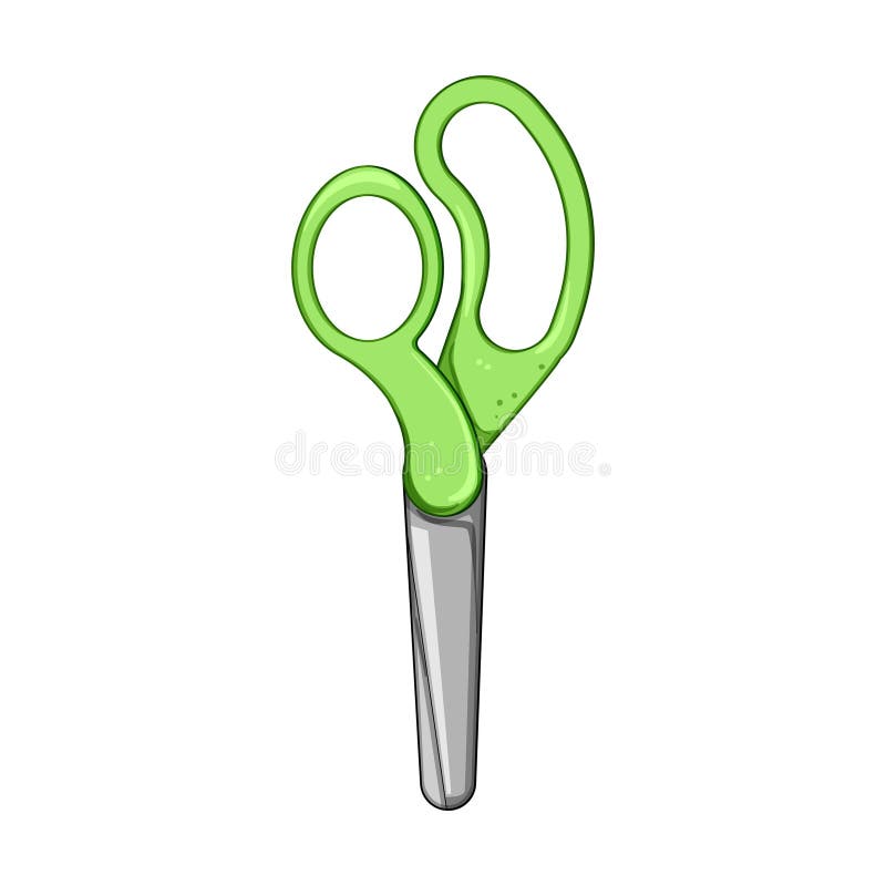 Bright Kid Scissors Cartoon Vector Illustration Stock Vector ...