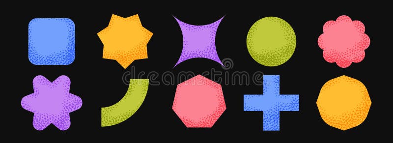Bright Kid Sticker Shape Collection. Primitive Geometric Label Element ...
