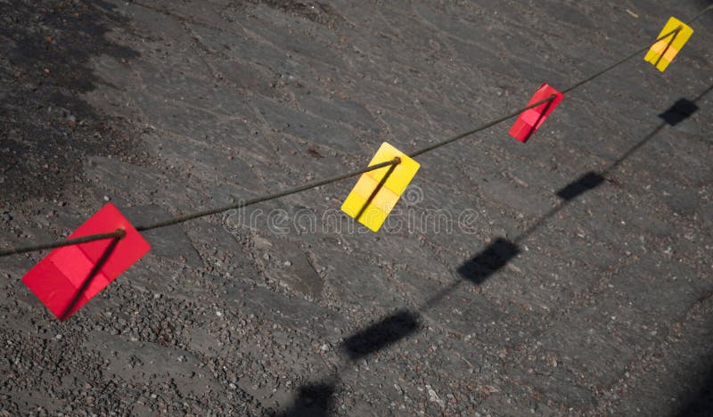 Bright Labels on the Prohibited Line Stock Photo - Image of ...
