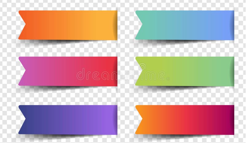 Bright Labels Set Isolated Transparent Background Stock Vector ...