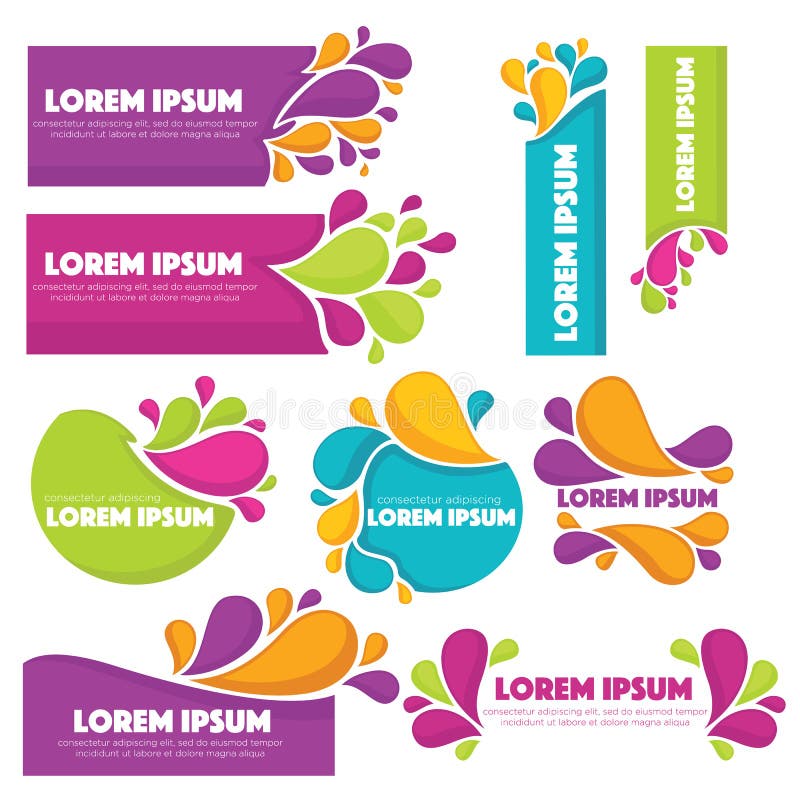 Bright Labels Set 1 stock vector. Illustration of label - 12690743
