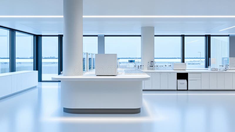 Modern Laboratory Interior with Sleek Design and Panoramic Windows ...