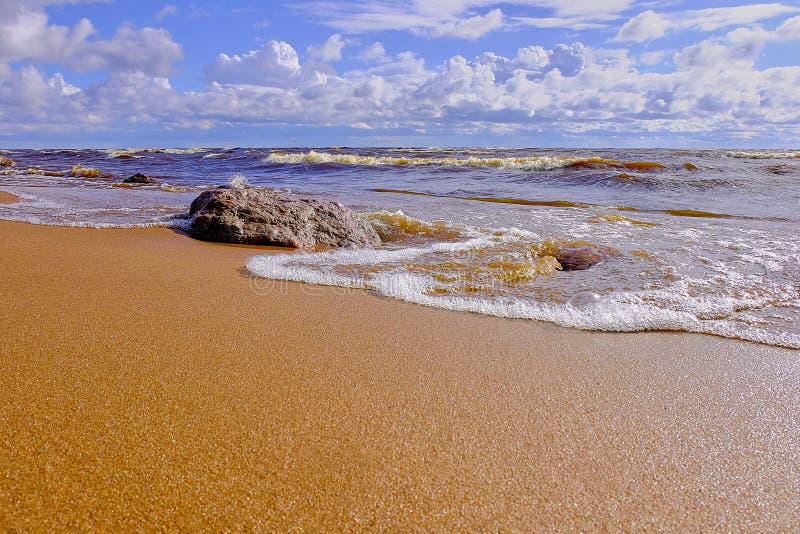 Bright Landscape of the Baltic Sea Stock Image - Image of beach ...