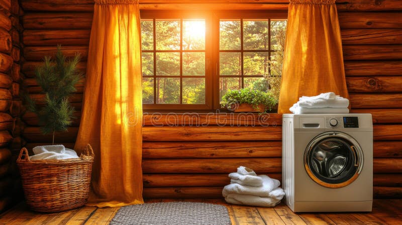 Rustic Laundry Room Charm stock photo. Image of cleanliness - 363928372