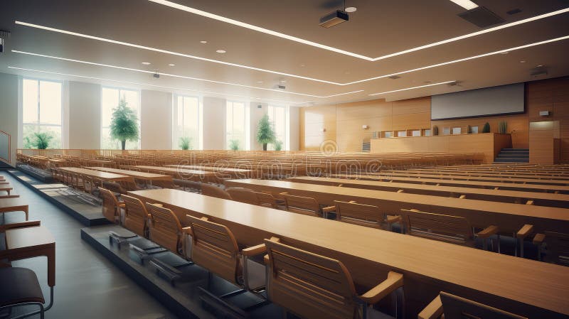 Bright Lecture Hall Lighting Stock Illustration - Illustration of ...