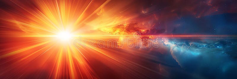 Bright Lens Flare Effect Creates Dynamic Light Burst in Space Stock ...