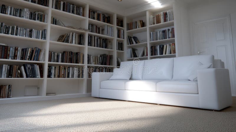 The Library Features a Bright and Airy Interior, Complete with a ...