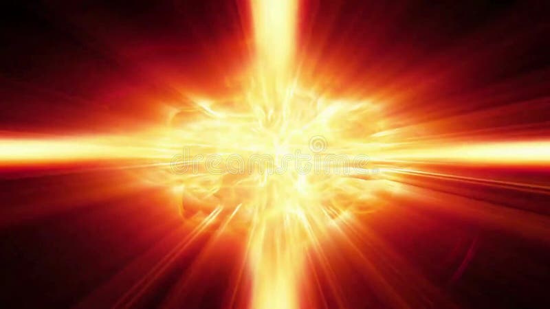 Bright Light Animation with Rays Floating on Red Background. Stock ...