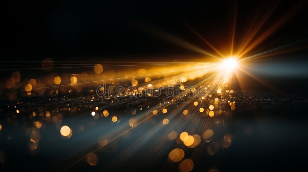 Bright Light Beam in Dark Background Stock Illustration - Illustration ...