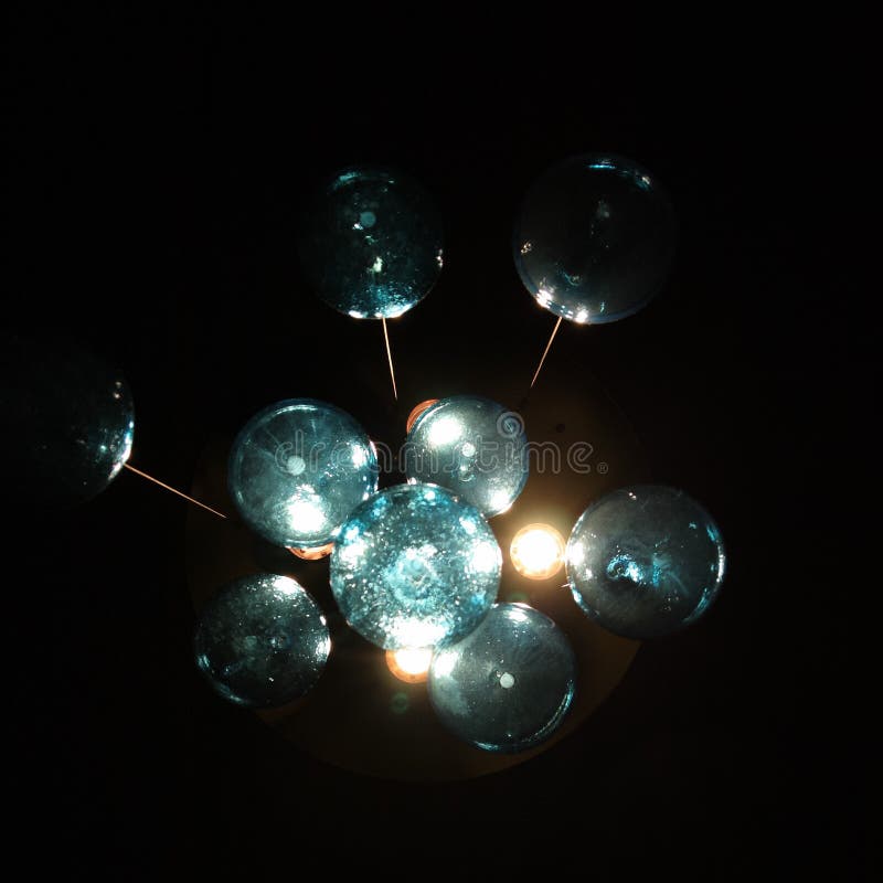 Bright Light Beaming through Cyan Orbs Stock Image - Image of design ...