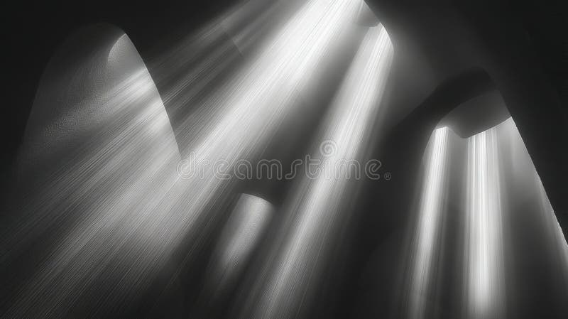 Bright Light Beams in Dark Cave Dramatic Contrast Granular Texture ...