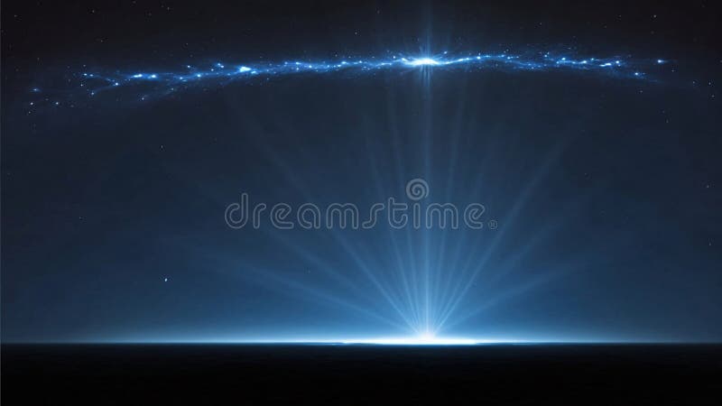 A Bright Light Beams Down from the Sky, Illuminating a Dark Horizon ...