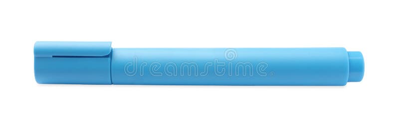 Bright Light Blue Marker Isolated on White. School Stationery Stock ...