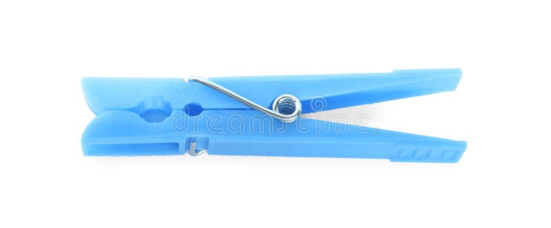 Bright Light Blue Plastic Clothespin Isolated on White Stock Photo ...