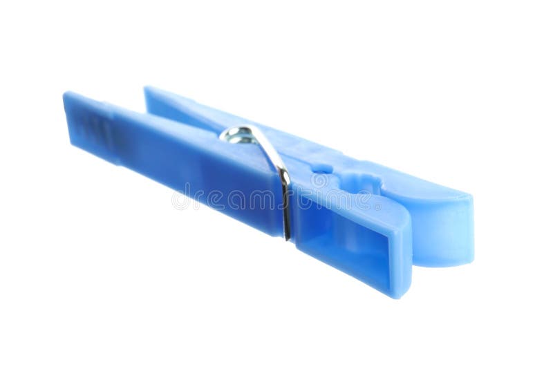 Bright Light Blue Plastic Clothespin Isolated on White Stock Image ...