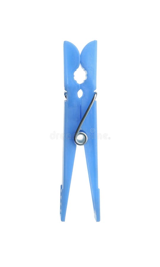 Bright Light Blue Plastic Clothespin Isolated on White Stock Photo ...