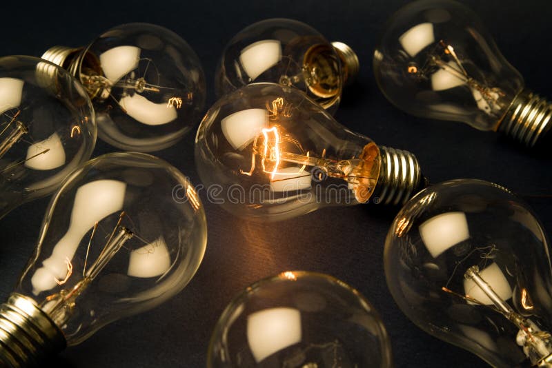 Bright Light Bulb stock image. Image of glowing, filament - 13396909