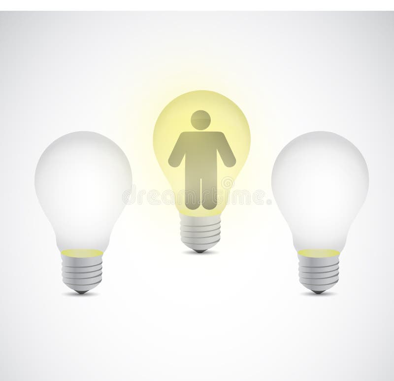 Bright Light Bulb and Avatar Illustration Stock Illustration ...
