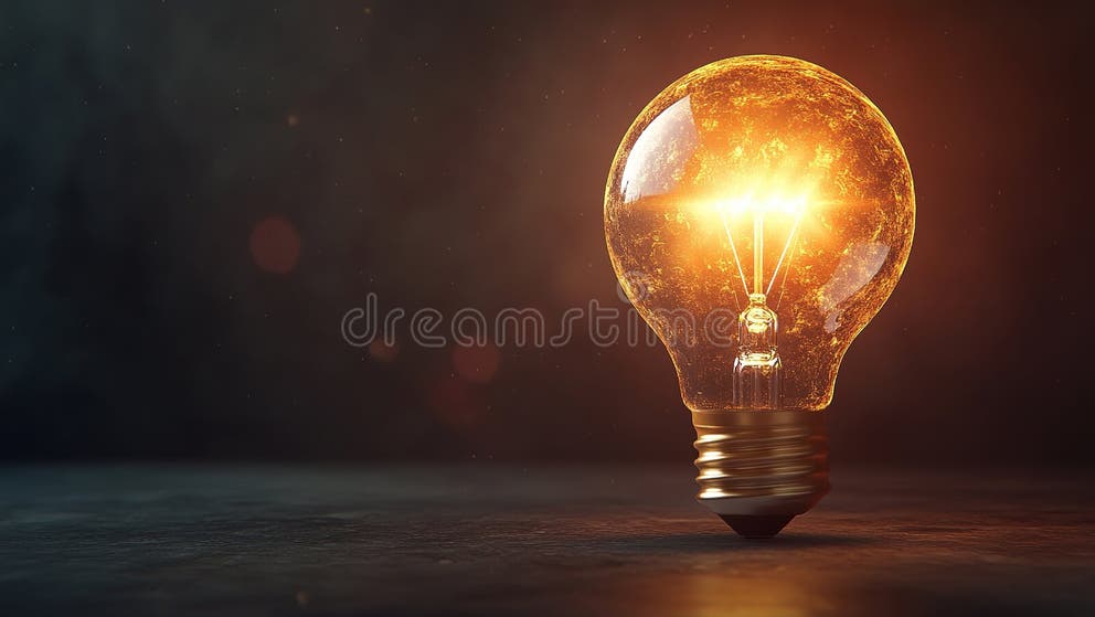 Bright Light Bulb Background, Lamp, Idea Stock Illustration ...
