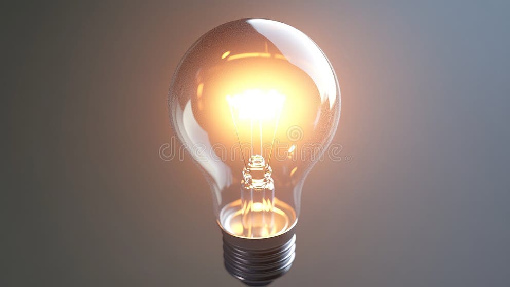 Bright Light Bulb Background, Lamp, Idea Stock Illustration ...